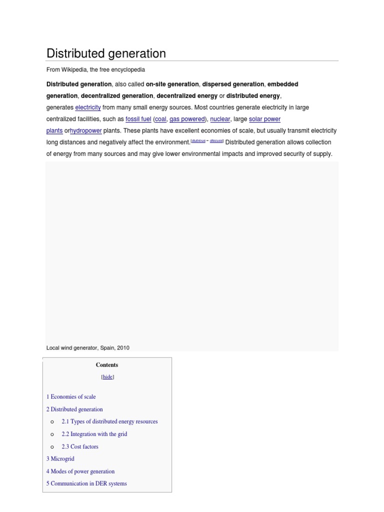 Distributed Generation | PDF | Distributed Generation | Electrical Grid