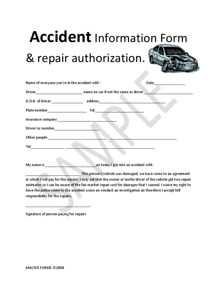 Accident Information Form & Agreement | PDF