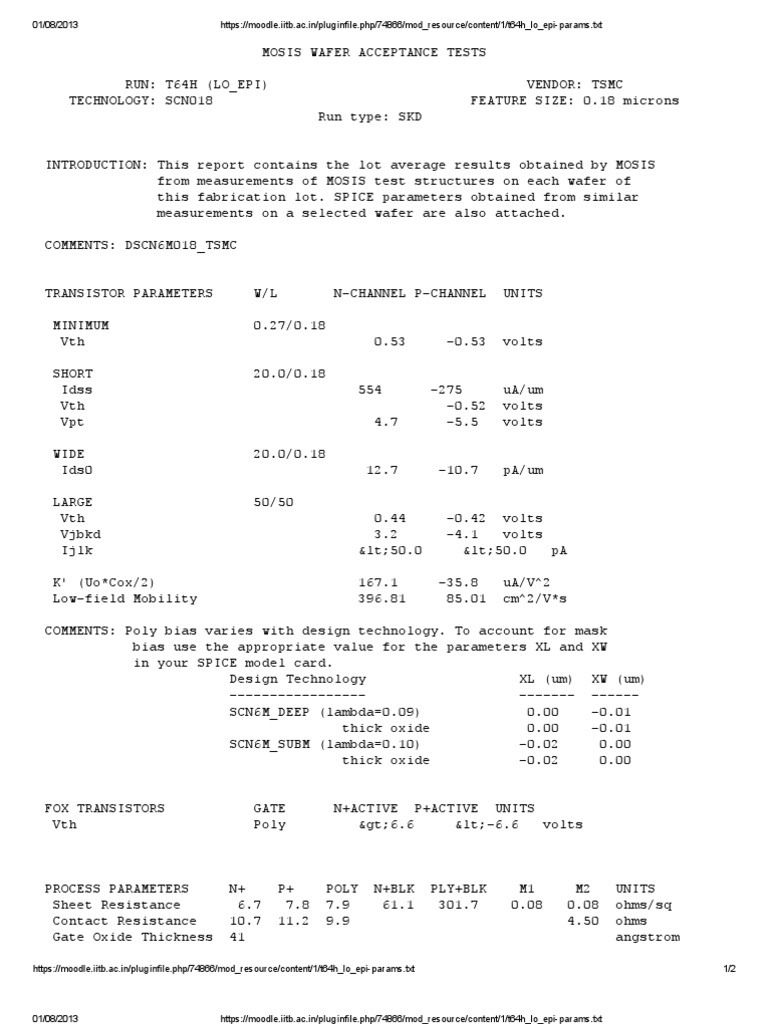 Wafer Test Results for Engineers | PDF