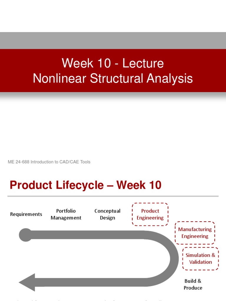 Week 10 Nonlinear Structural Analysis Lecture Presentation Pdf