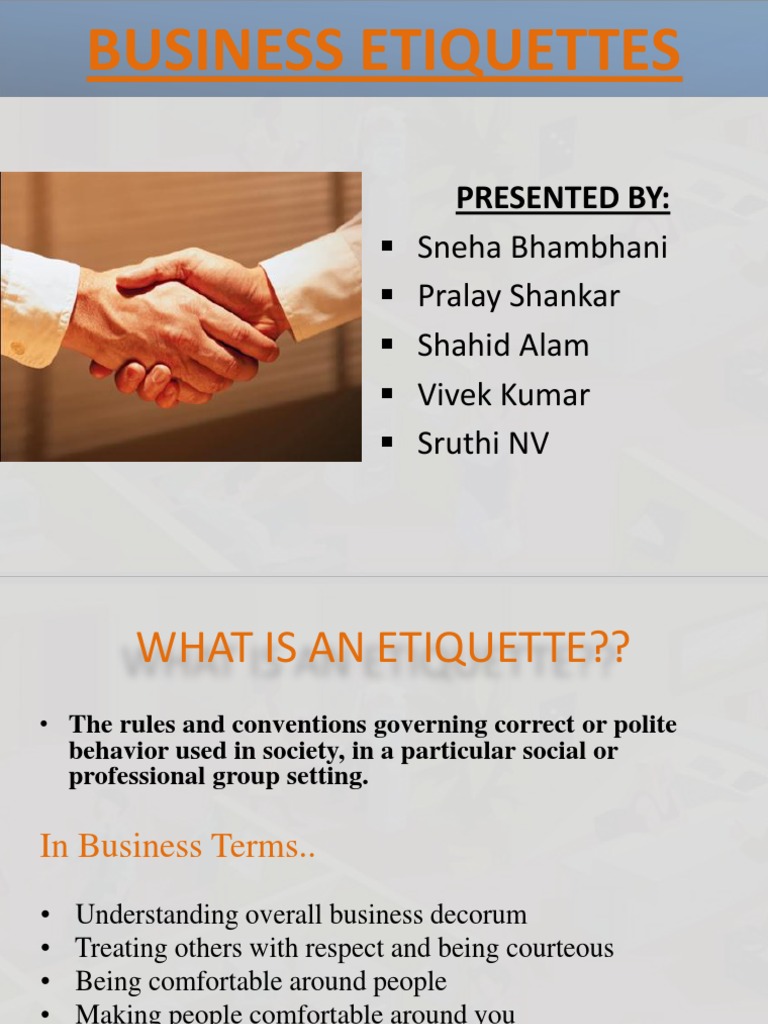 Essential Business Etiquettes Guide | PDF | Etiquette | Voicemail