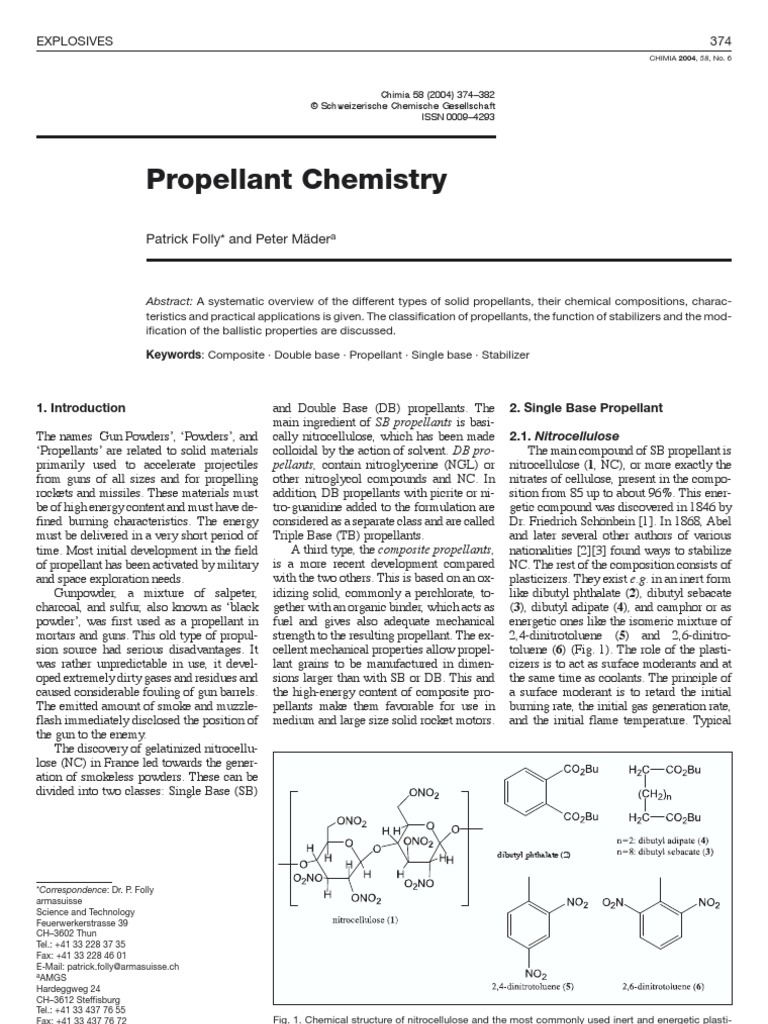 Propellant Chemistry JW | PDF | Rocket Propellant | Explosive Material