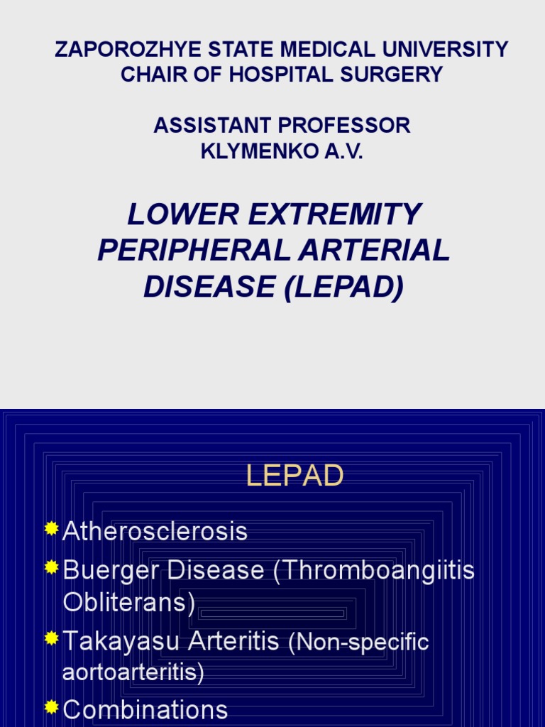 Lower Extremity Peripheral Arterial Disease (Lepad) | PDF ...
