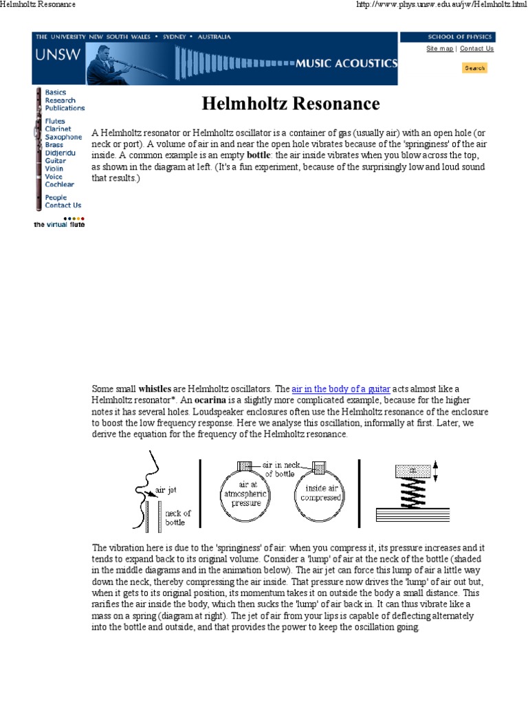 Helmholtz Resonance PDF | PDF | Resonance | Guitars