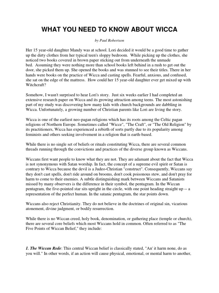 What You Need To Know About Wicca: by Paul Robertson | PDF | Wicca ...