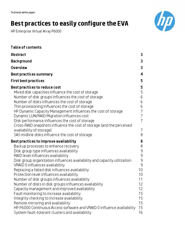 HP EVA Guide | PDF | Computer Data Storage | Backup
