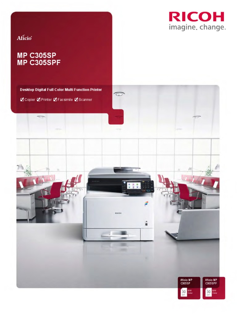 Midshire Business Systems - Ricoh Aficio MP C305SP - A4 Colour Multifunctional Printer Brochure ...