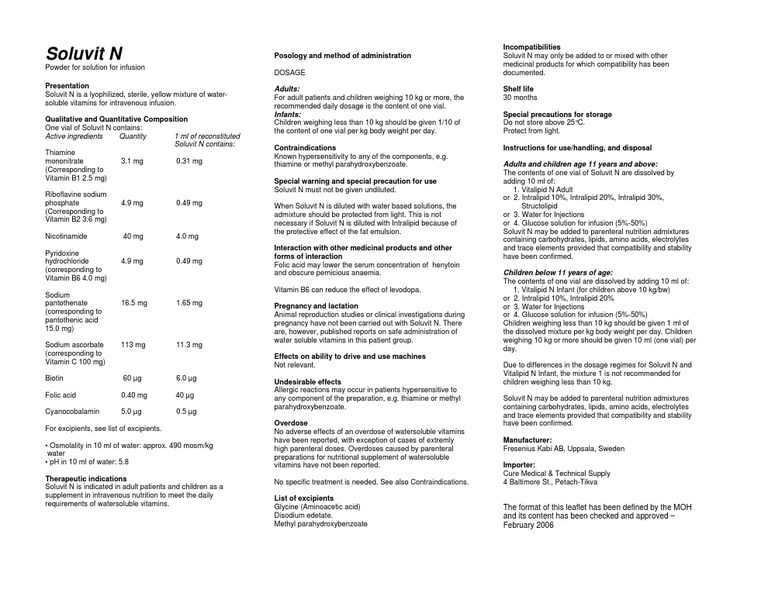 soluvit | Vitamin | Dose (Biochemistry)