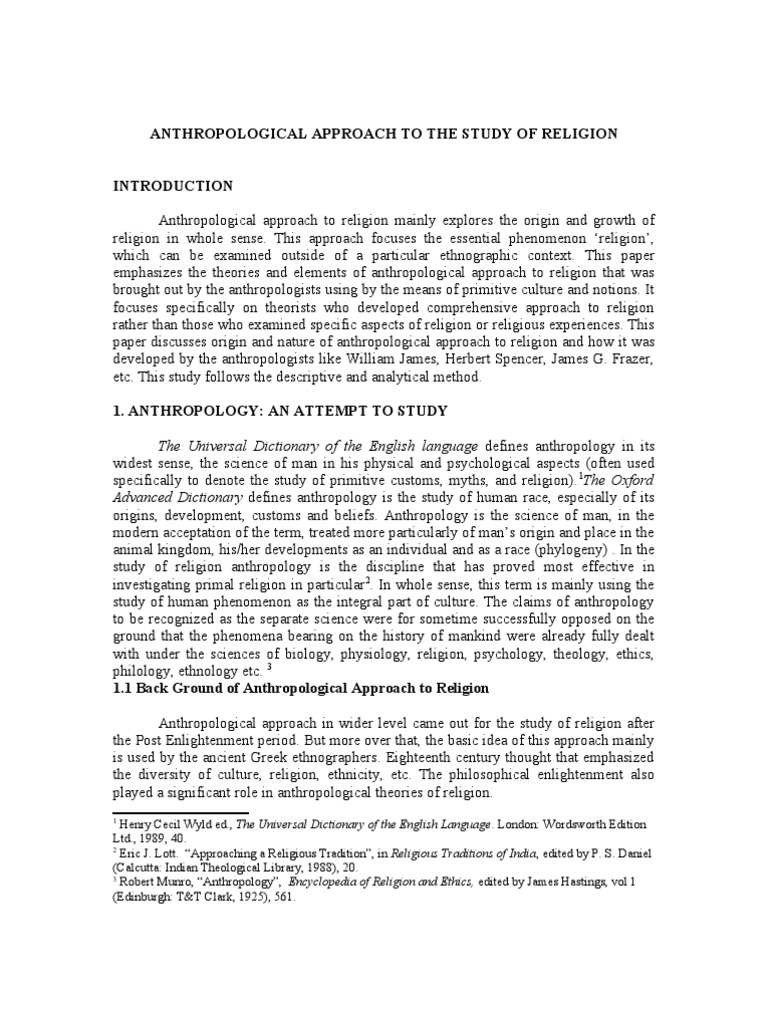 Anthropological Study of Religion | PDF | Anthropology | Religious Studies