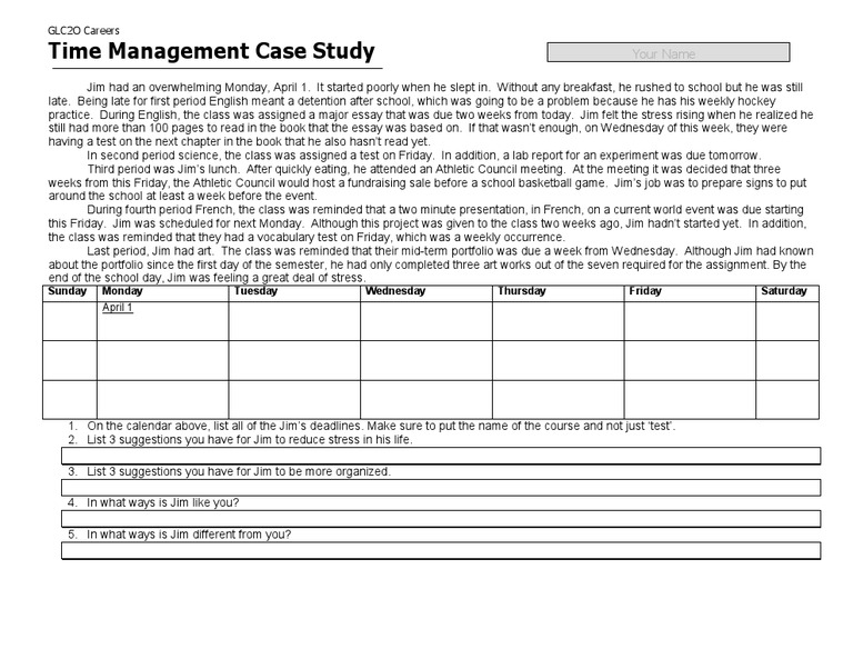 time management case study