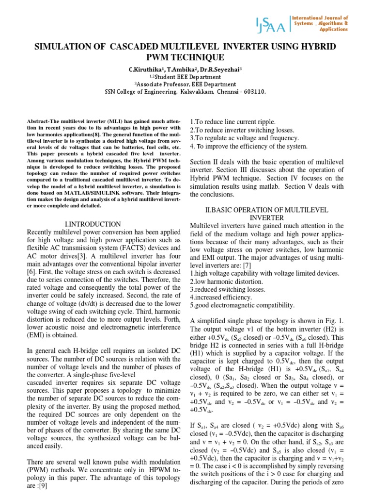 Iiii JJJJ S S S S A A A A A A A A: Simulation of Cascaded Multilevel ...