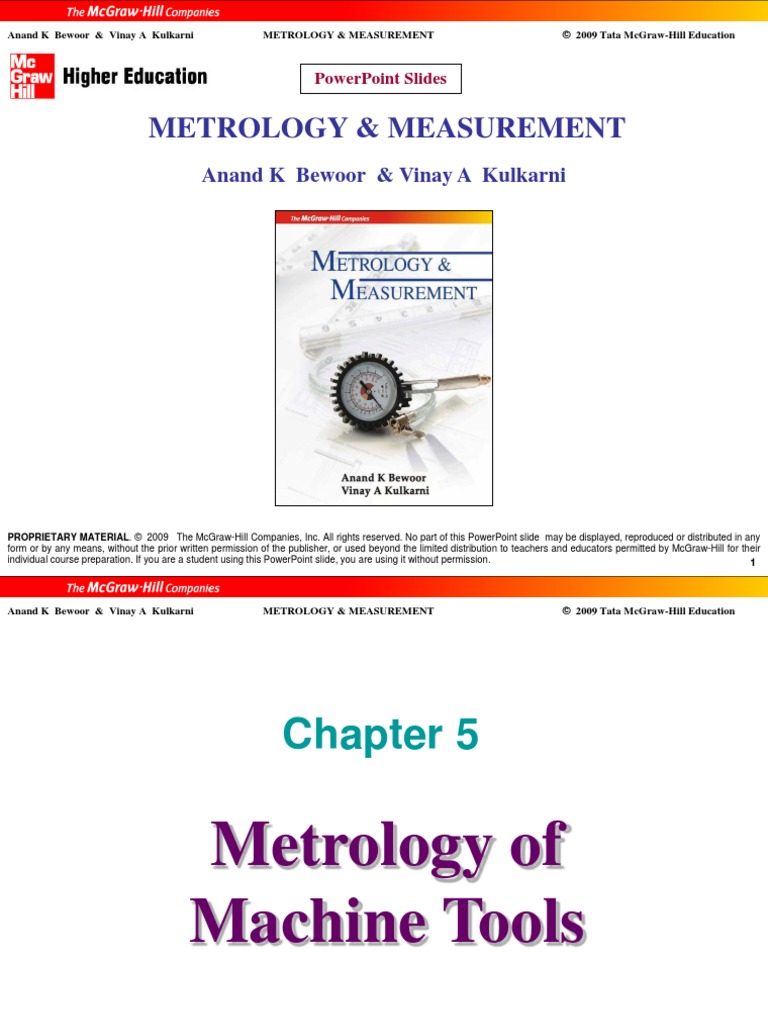 Metrology & Measurement: Anand K Bewoor & Vinay A Kulkarni | PDF | Machine Tool | Accuracy And ...