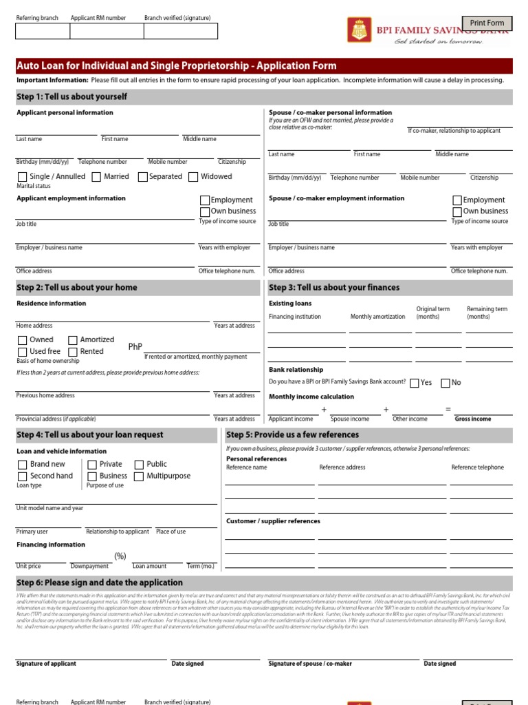 Loan Application in BPI | Loans | Authentication