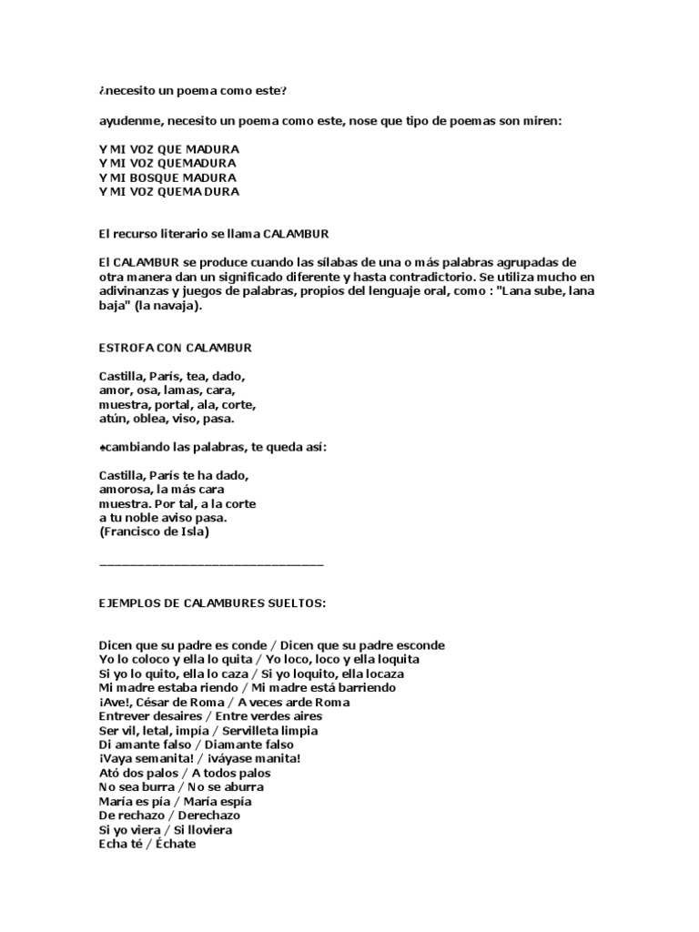 Copia de Calambur Ejemplos | PDF