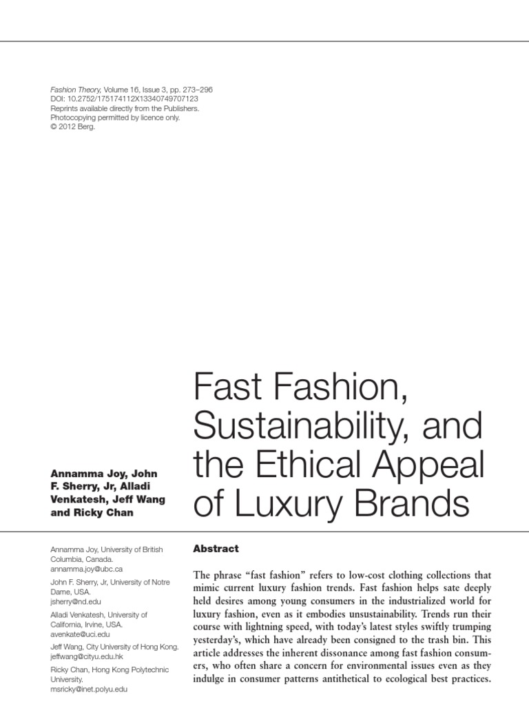 Fast Fashion Sustainability | PDF | Fashion | Sustainability