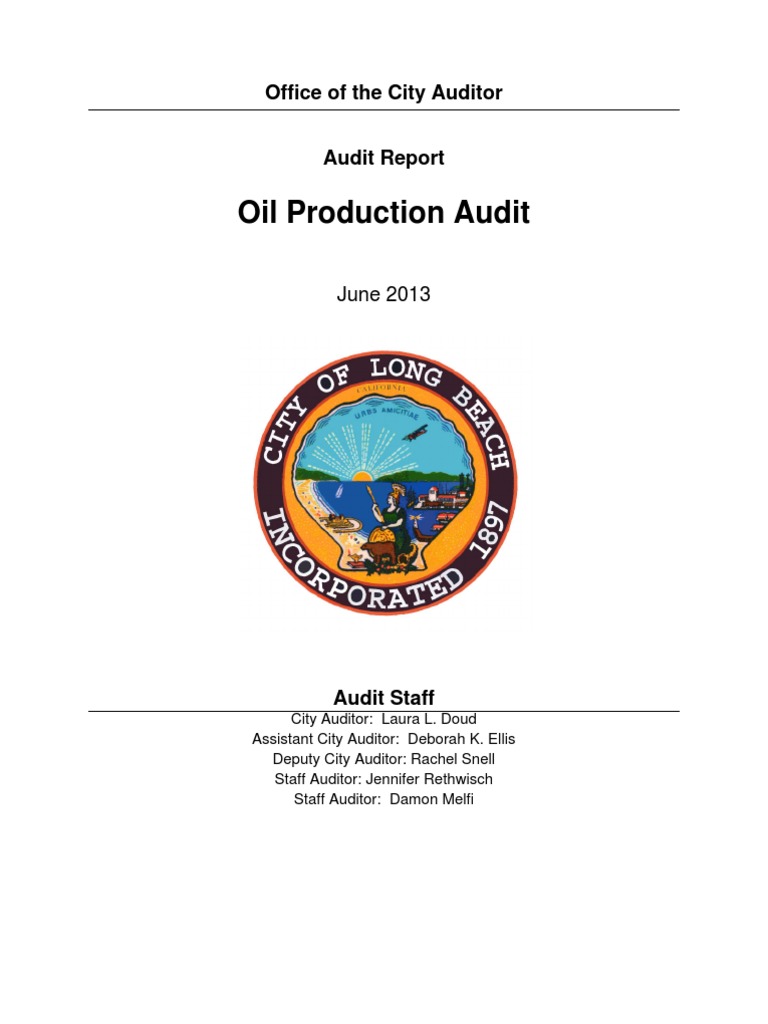 Oil Production Final Report, August 2013 | PDF | Audit | Fiscal Year