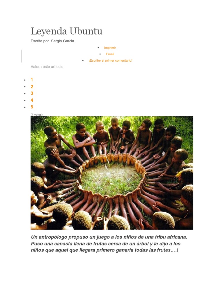 Leyenda Ubuntu | PDF | Ubuntu (sistema operativo) | Homo Sapiens