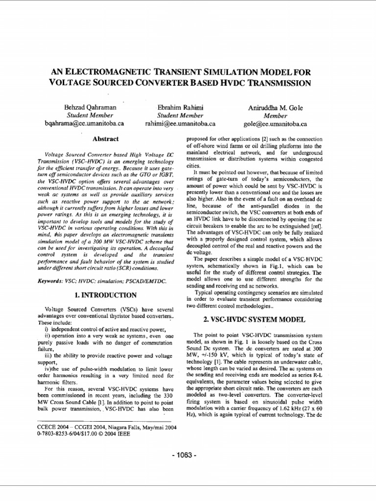 An Electromagnetic Transient Simulation Model For Pdf High Voltage