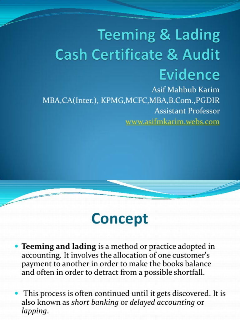 Teeming & Lading | PDF | Cheque | Money