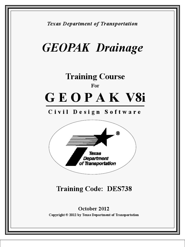 Geopak Drainage V8i | PDF | Library (Computing) | Menu (Computing)
