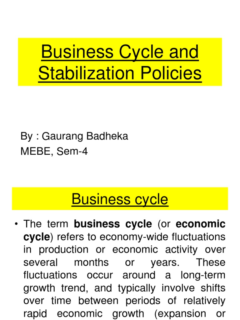 Business Cycle and Stabilisation Policy | PDF | Business Cycle | Fiscal ...