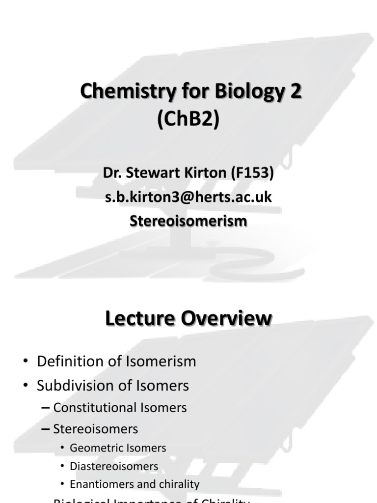 Stereo Isomerism | PDF | Isomer | Chirality (Chemistry)