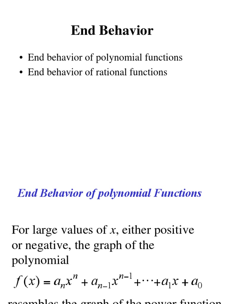 PC FUNCTIONS End Behavior of Polynomial and Rational Functio | PDF ...