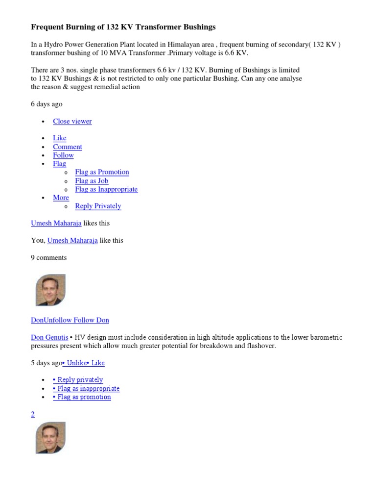 Frequent Burning of 132 KV Transformer Bushings | PDF | Lightning ...
