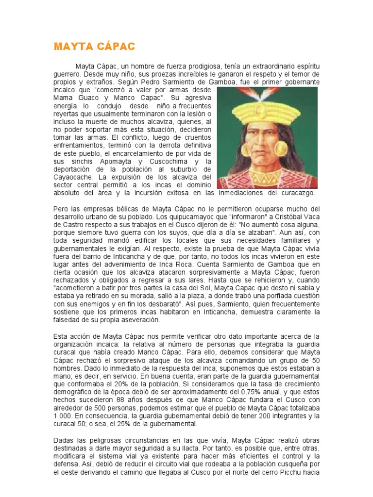 Mayta Cápac | PDF | Imperio Inca | Agitación