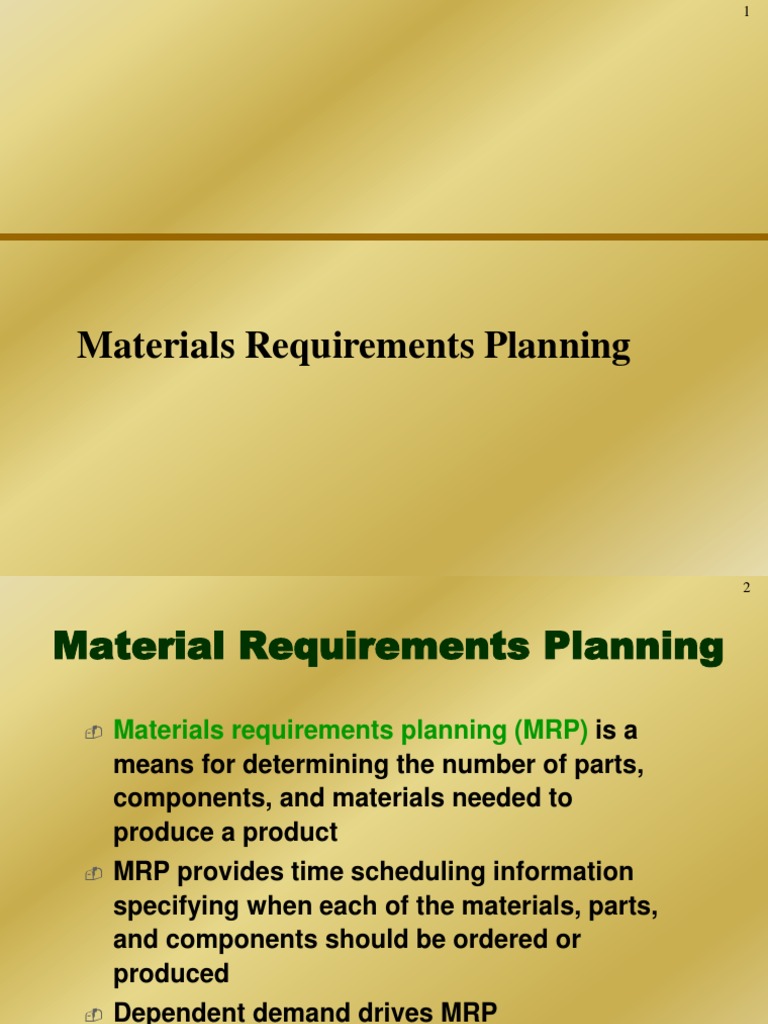 MRP Example and Scheduling Guide | PDF | Engineering | Production And ...