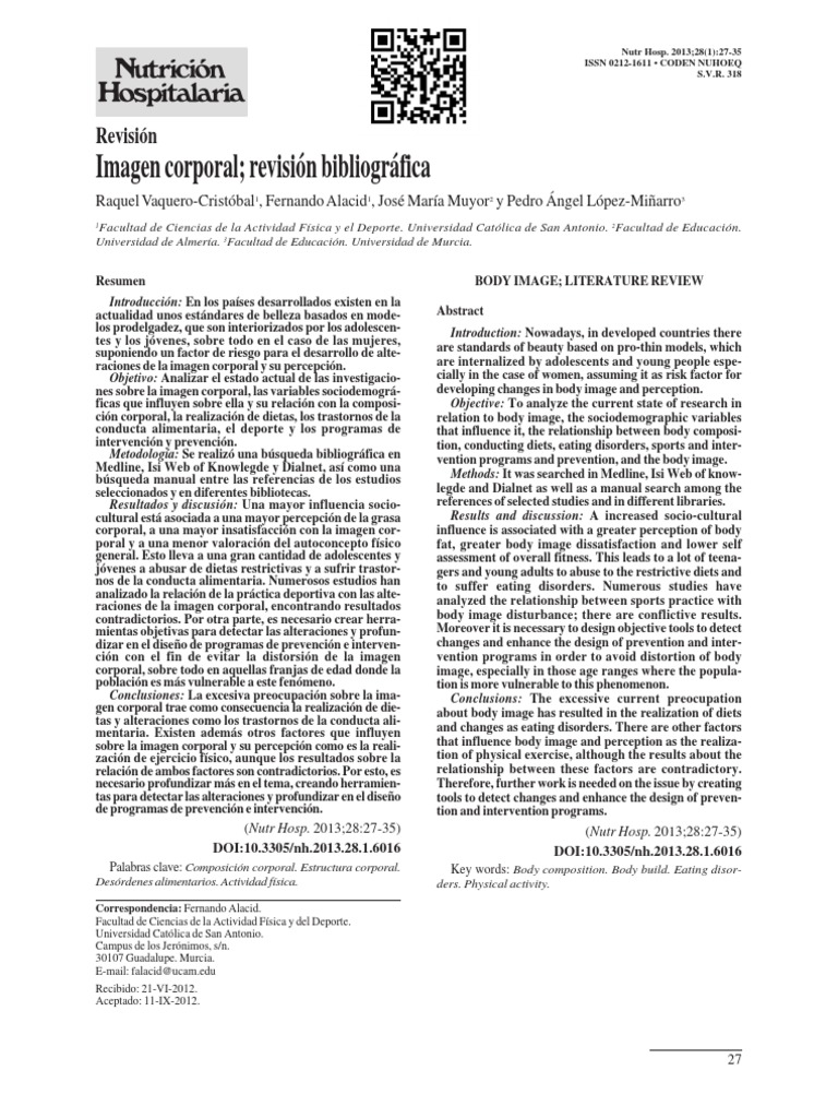 Revisión sobre Imagen Corporal y Salud | PDF | Vejez | Dieta