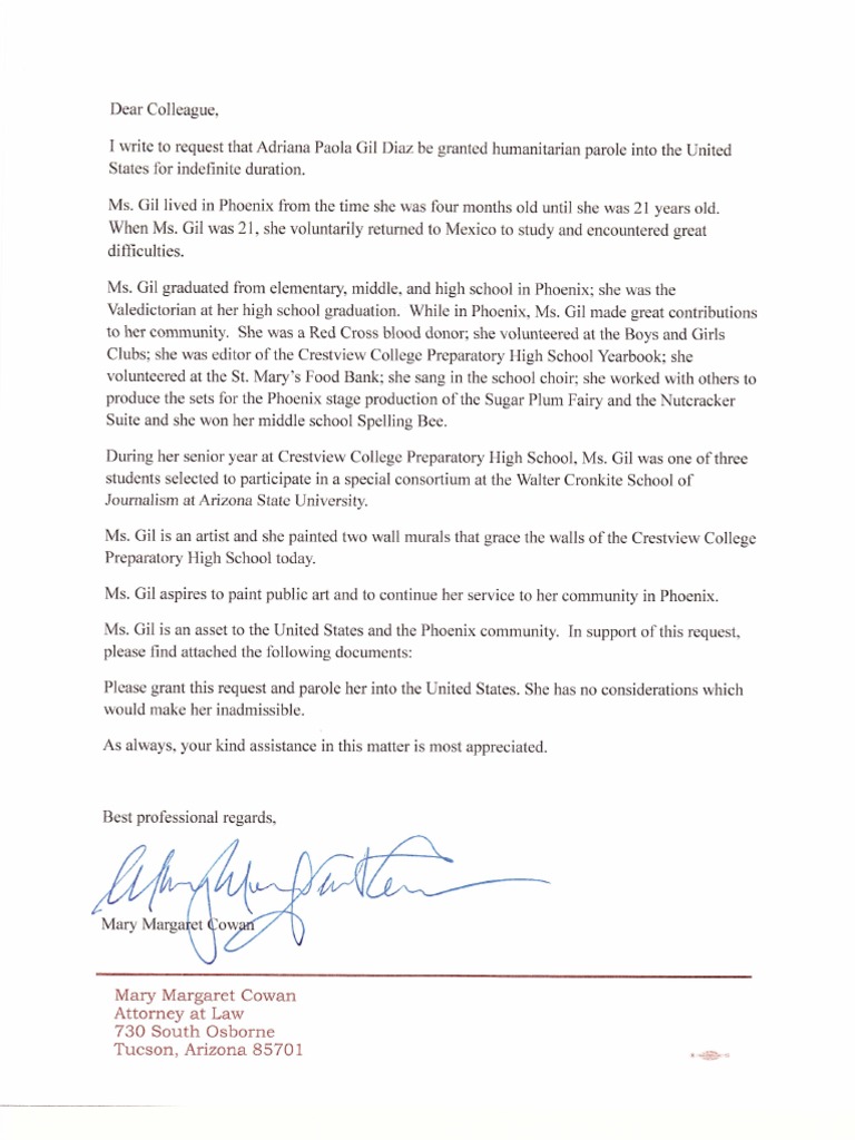 1st Request For Humanitarian Parole For DREAM 9 - July 22, 2013 | PDF