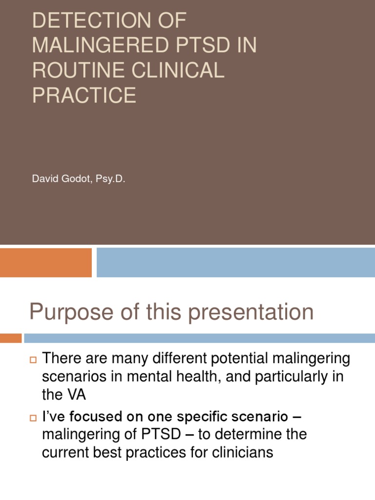 Detection of Malingered PTSD in Clinical Practice | PDF | Posttraumatic ...