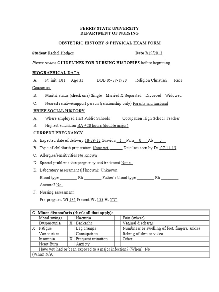 Ob Assessment Final | PDF | Parenting | Relationships