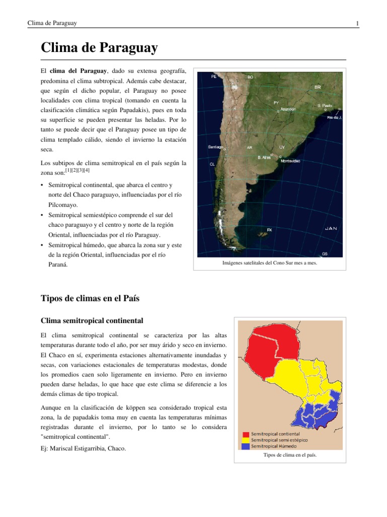 Clima de Paraguay | PDF | Meteorología | Ciencias atmosféricas