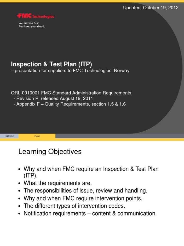 Inspection Test Plan ITP v3 | Download Free PDF | Nondestructive ...