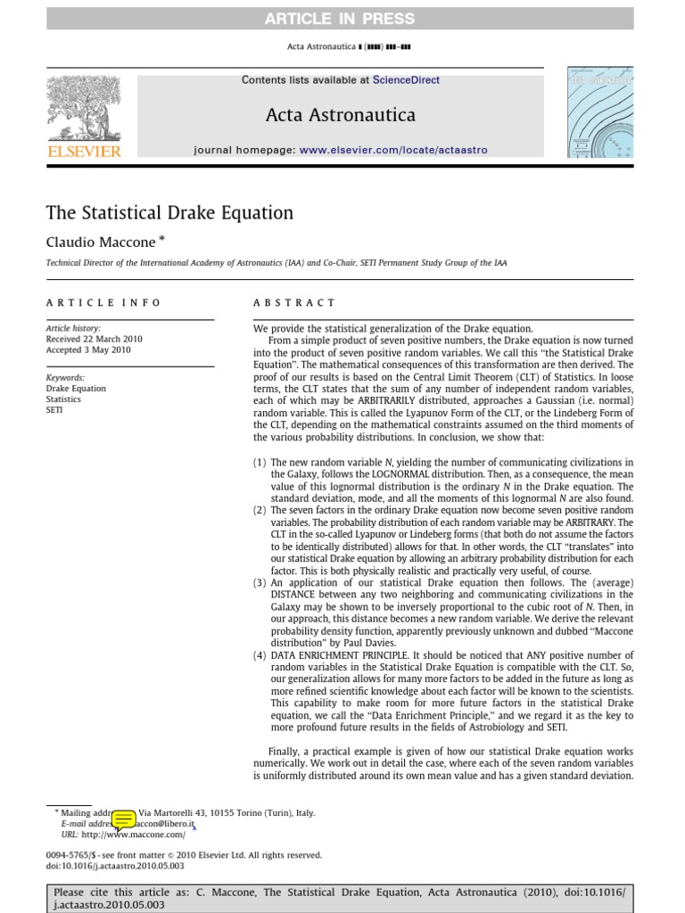 Statistical Drake Equation | PDF | Probability Density Function ...