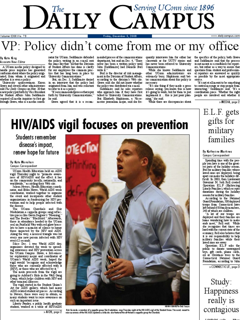 2008 12 05 - Front | PDF | University Of Connecticut | Hiv/Aids