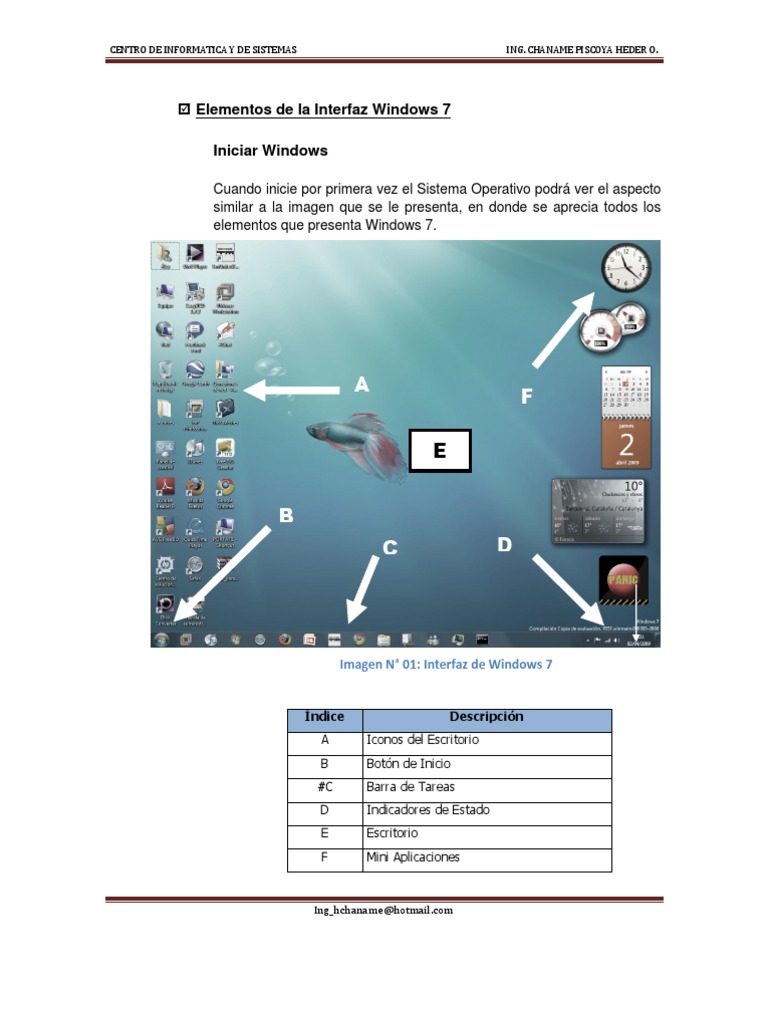 Elementos de La Interfaz Windows 7 | Arquitectura de Computadores ...