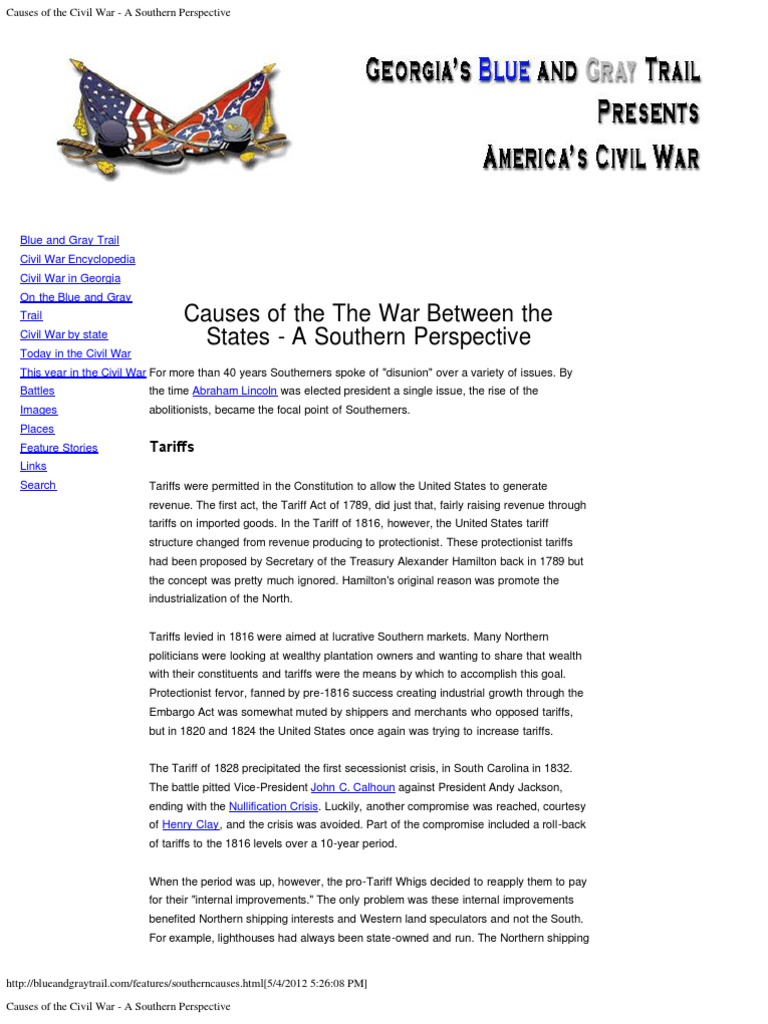 Causes of The Civil War A Southern Perspective | PDF | Whig Party ...