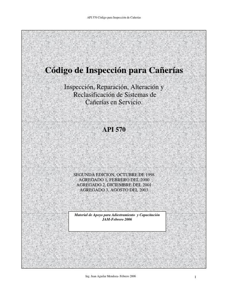 API 570-Código de Inspección de Tubería-Agosto 2003-OK PDF | PDF ...