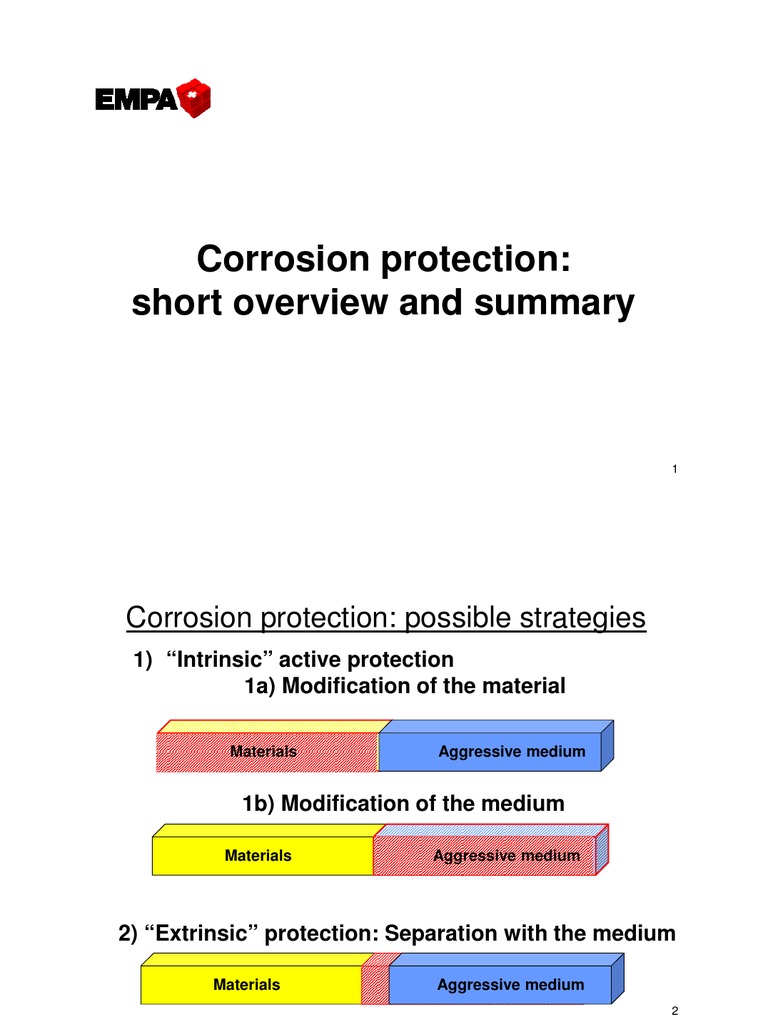 Corrosion Protection: Short Overview and Summary | PDF | Corrosion | Anode