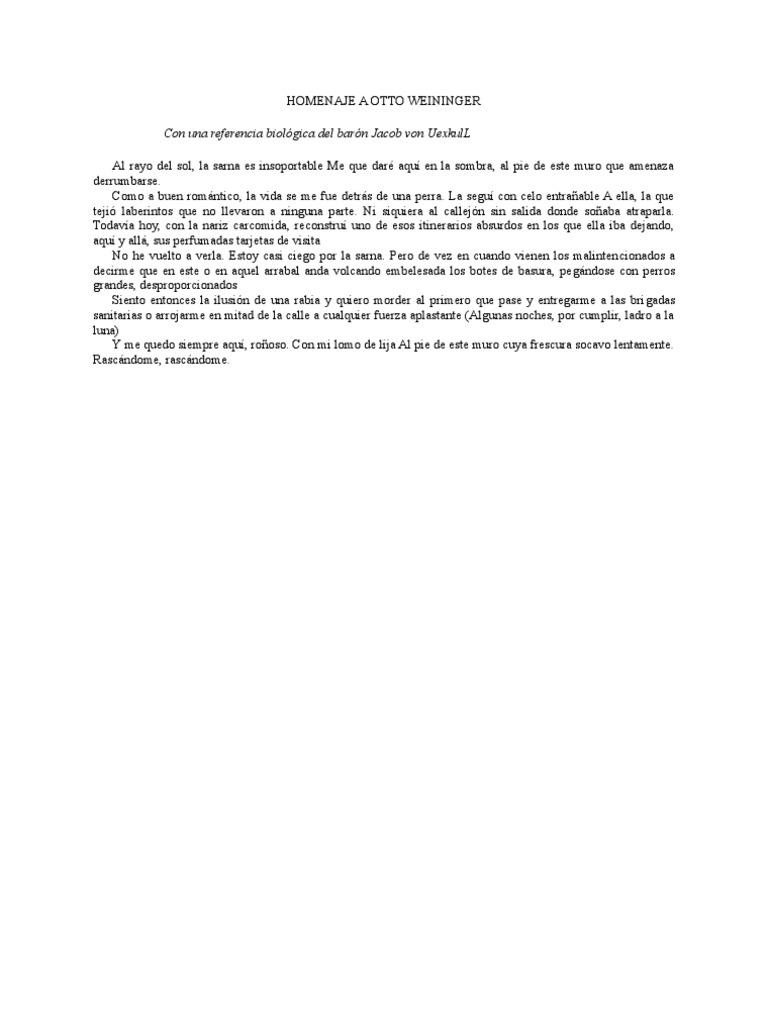 Homenaje a Otto Weininger | PDF