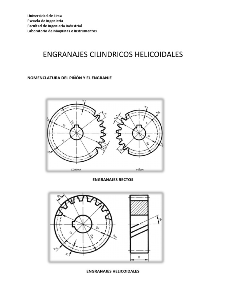 Análisis de engranajes cilíndricos helicoidales y su aplicación en ...