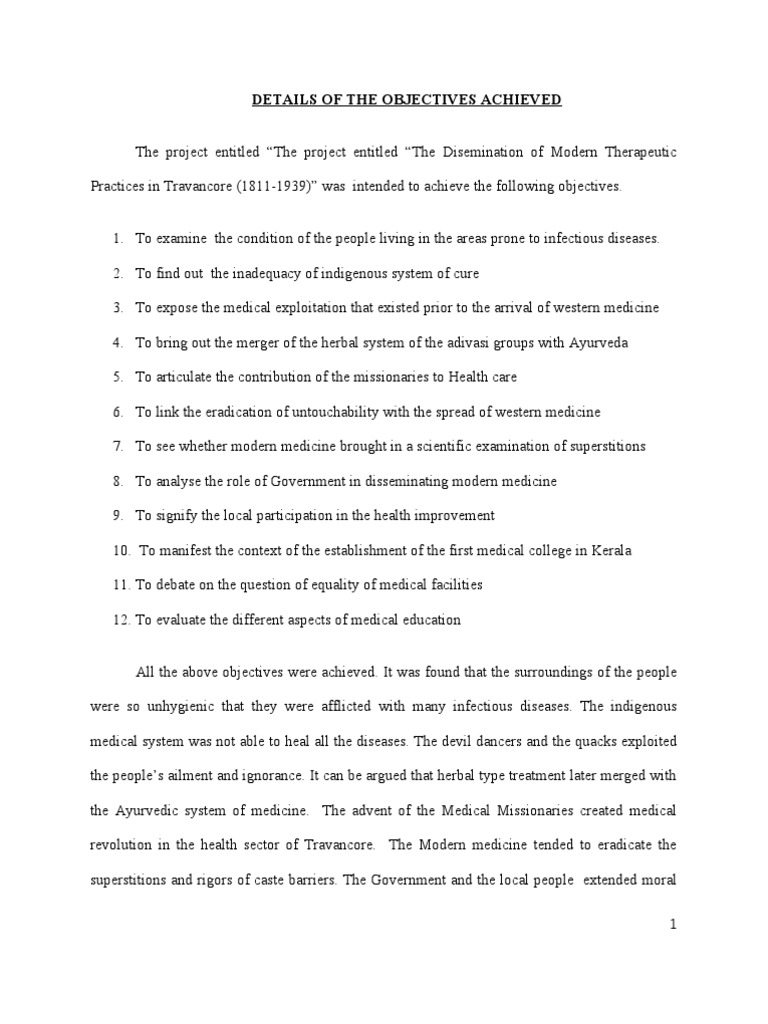 Details of The Objectives Achieved | PDF