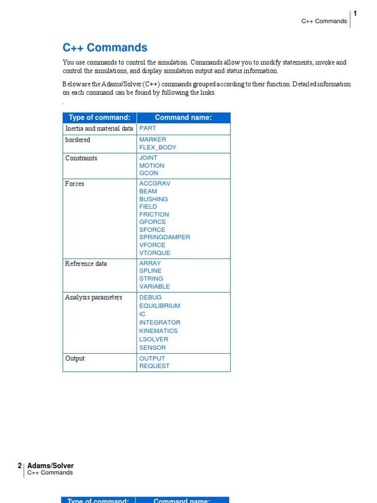 Solver C Plus Commands | PDF | Parameter (Computer Programming) | Torque