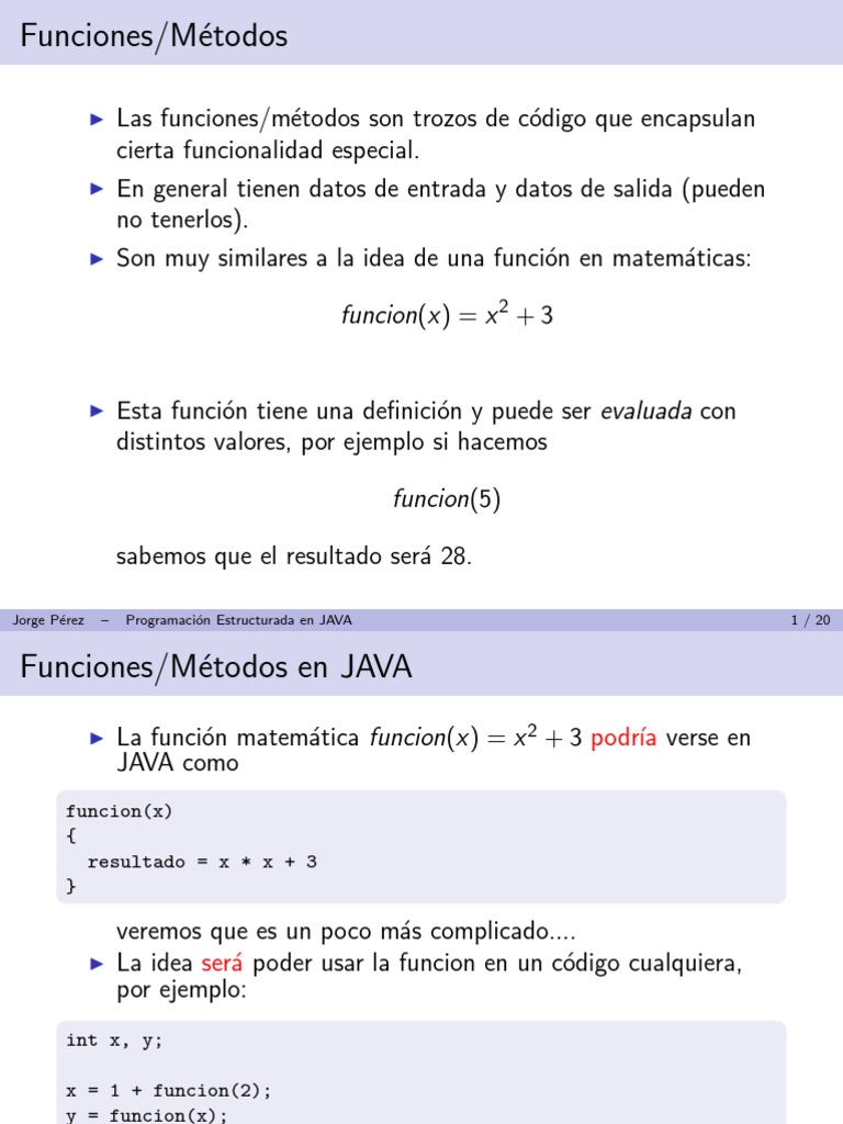 Funciones y Procedimientos en Java | PDF | Java (lenguaje de ...