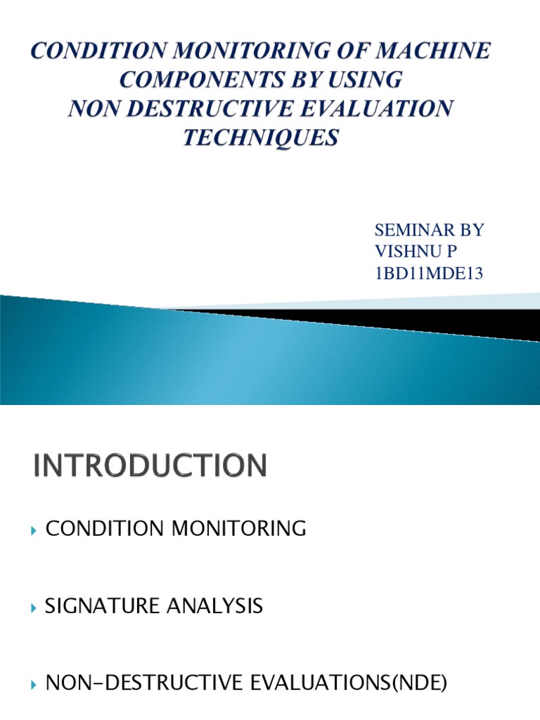 Condition Monitoring Through Non Destructive Technique | PDF | Wear ...