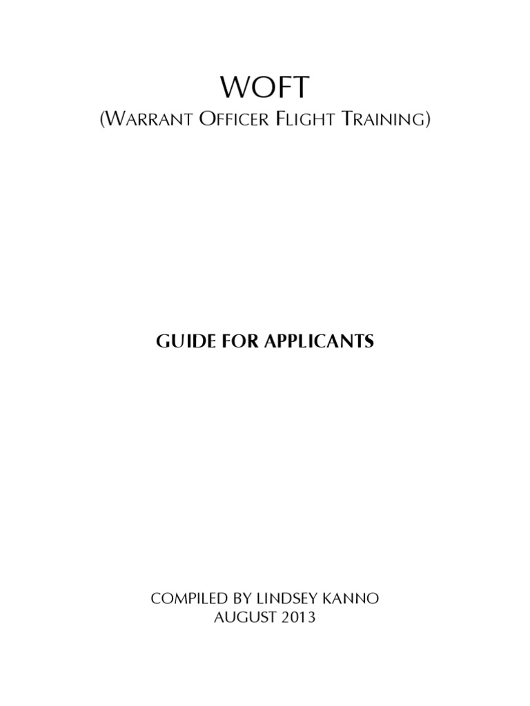 WOFT Guide For Applicants | PDF | Officer (Armed Forces) | Armed Conflict