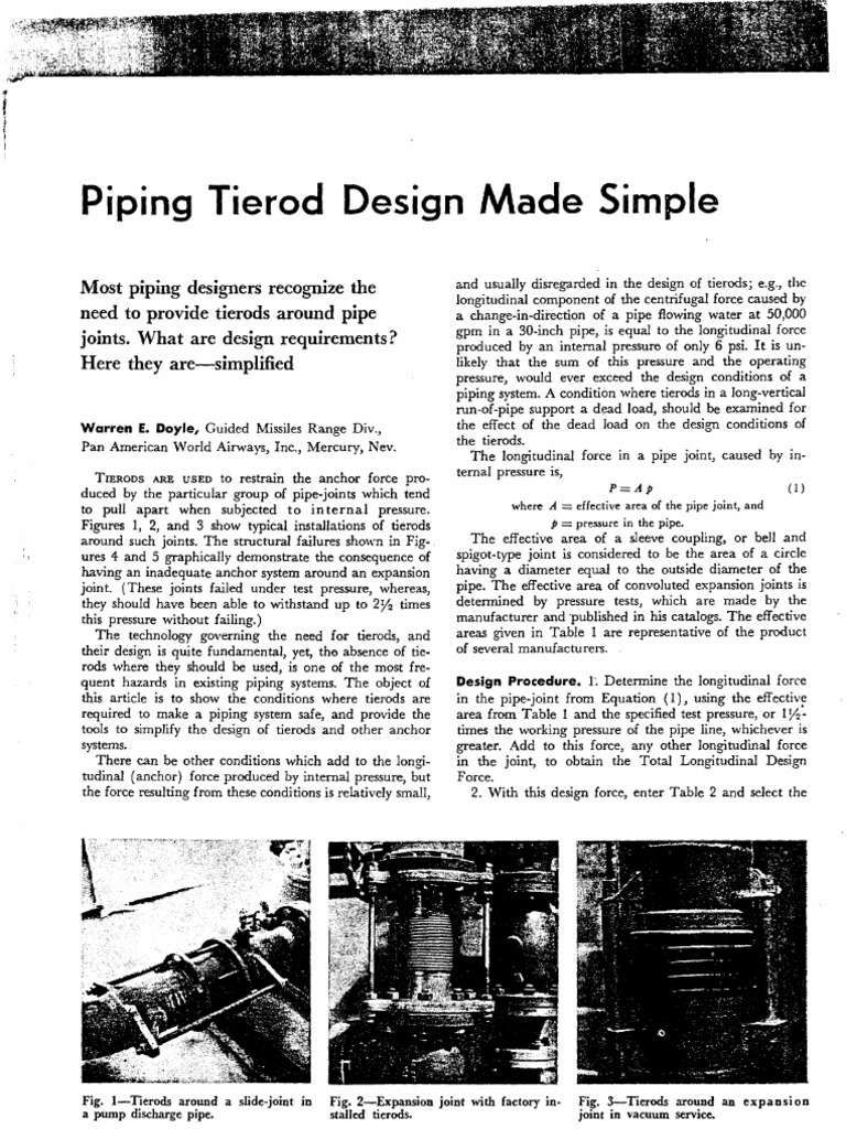 Piping Tie-Rod Design Made Simple | PDF | Strength Of Materials | Pipe ...